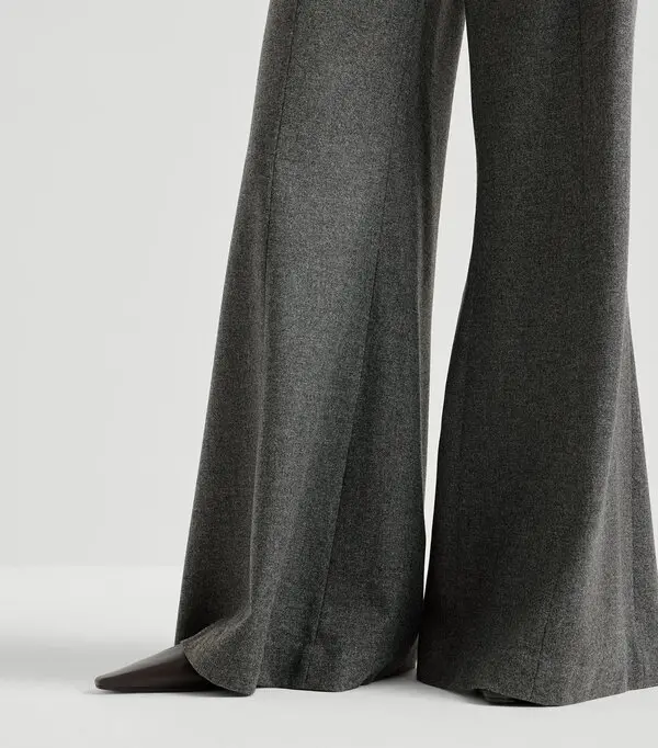 Brunello Cucinelli Wool-cashmere Flare Tailored Trousers