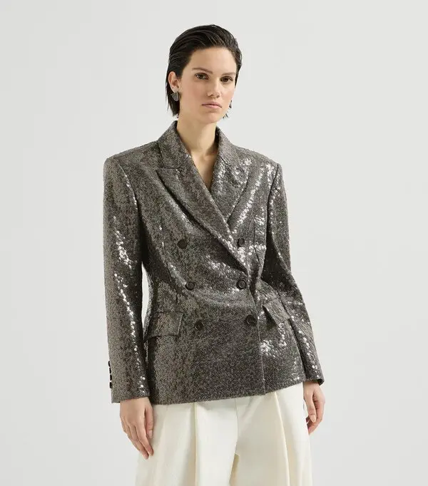 Brunello Cucinelli Virgin Wool Sequin Blazer