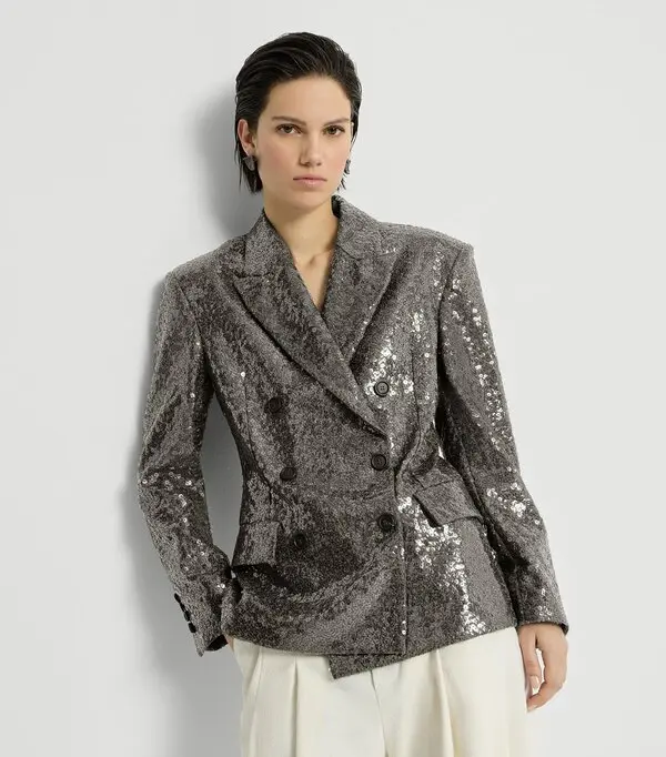 Brunello Cucinelli Virgin Wool Sequin Blazer