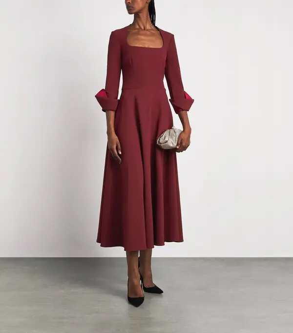 Safiyaa Crepe A-line Midi Dress