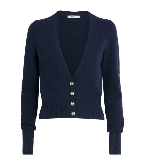 Safiyaa Wool-cashmere Cardigan - Navy