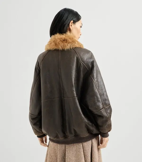 Brunello Cucinelli Shearling Bomber Jacket