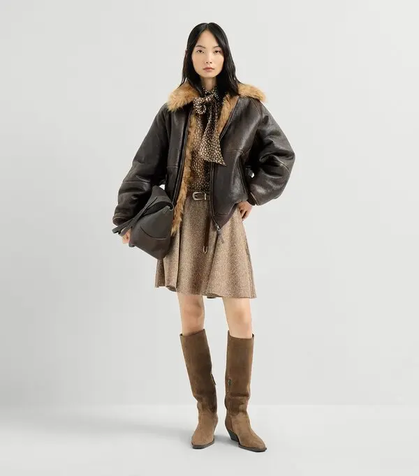 Brunello Cucinelli Shearling Bomber Jacket
