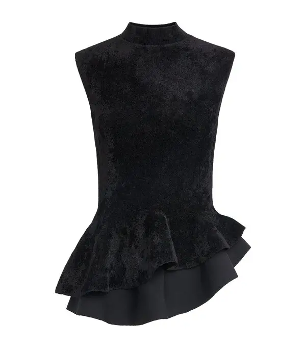 Roland Mouret Asymmetric Peplum Top - Black