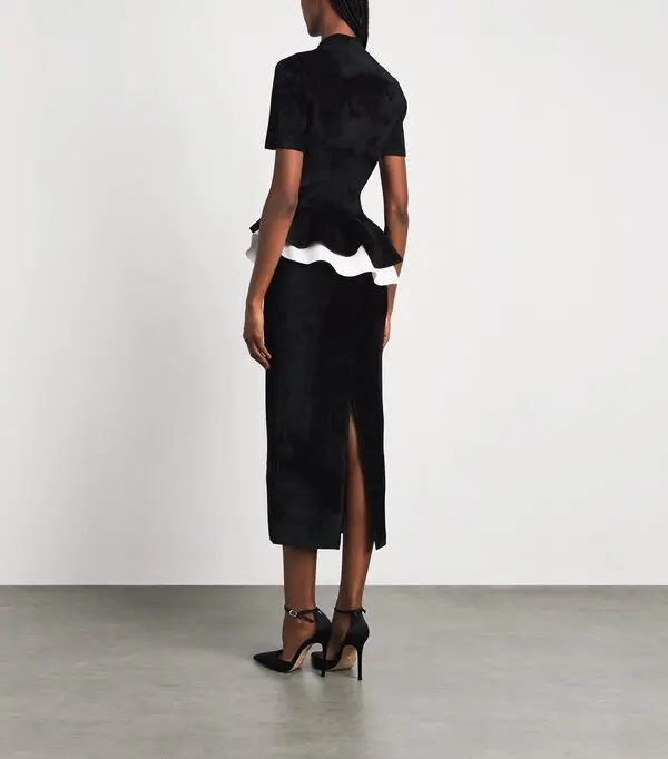 Roland Mouret Asymmetric Peplum Midi Dress