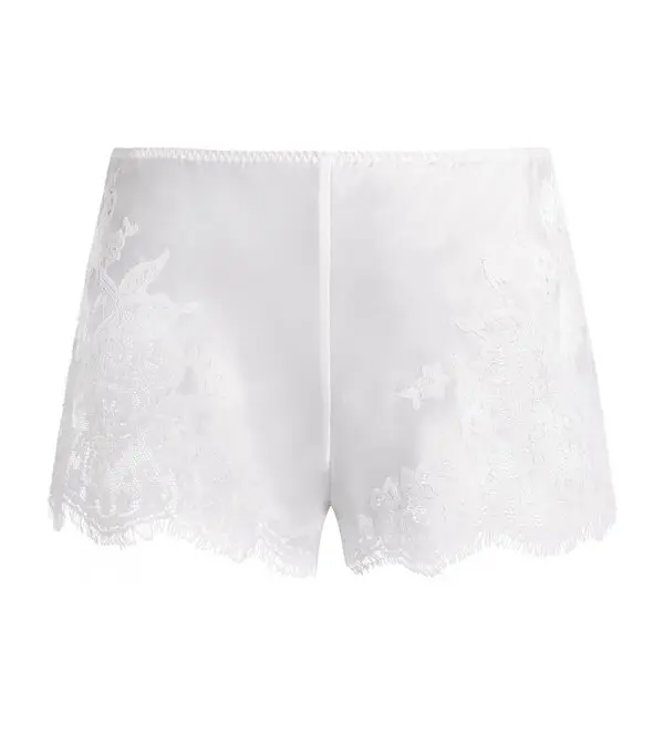 MARJOLAINE Silk Floral Tess Shorts - Ivory