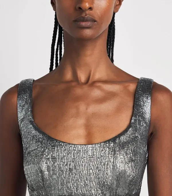 Roland Mouret Metallic Jacquard Midi Dress