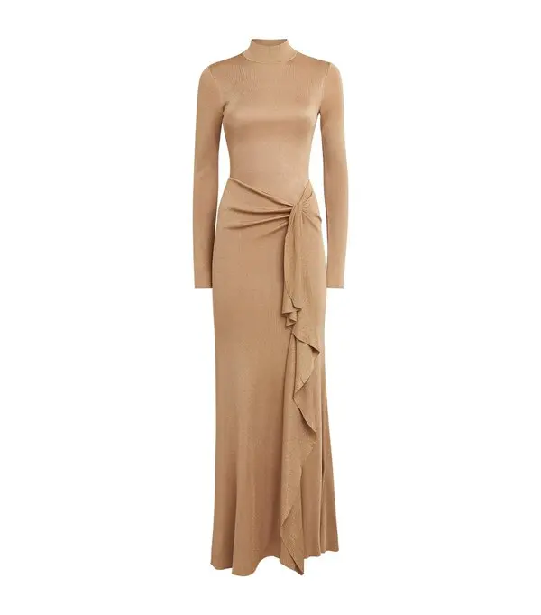 Roland Mouret Lurex Draped Gown - Gold