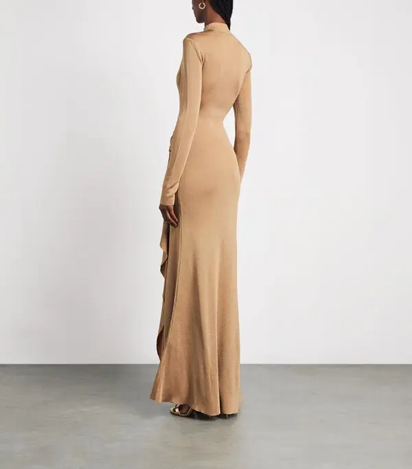 Roland Mouret Lurex Draped Gown