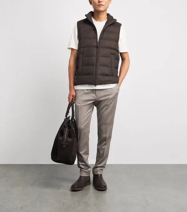 Herno Silk-cashmere Down Quilted Gilet - Brown