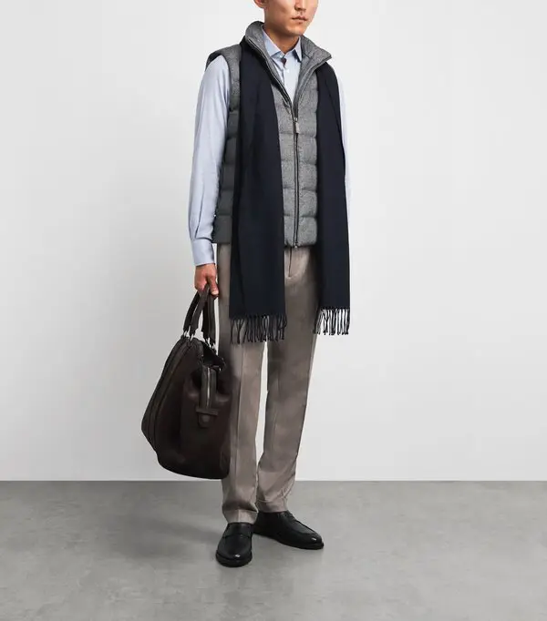 Herno Silk-cashmere Down Quilted Gilet - Grey
