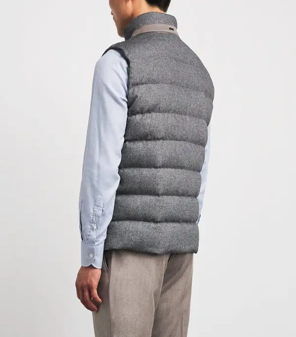 Herno Silk-cashmere Down Quilted Gilet - Grey