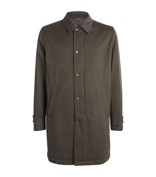 Herno Virgin Wool Car Coat - Green