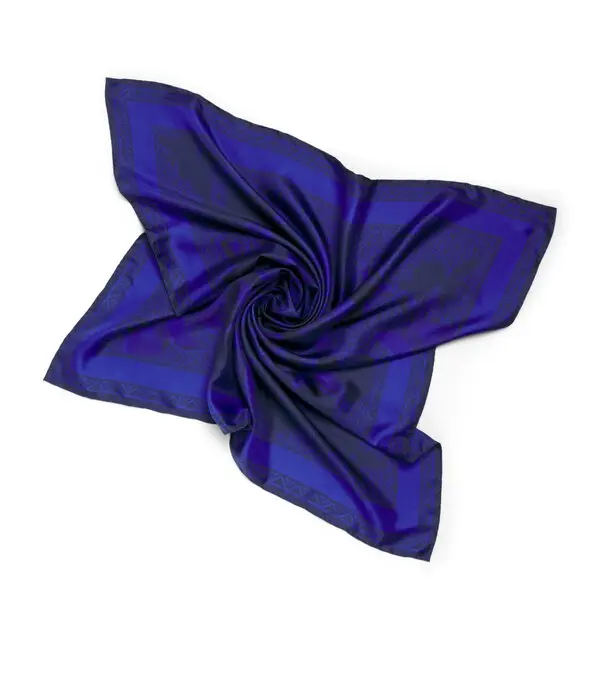 Harrods Silk Shadow Floral Scarf - Blue
