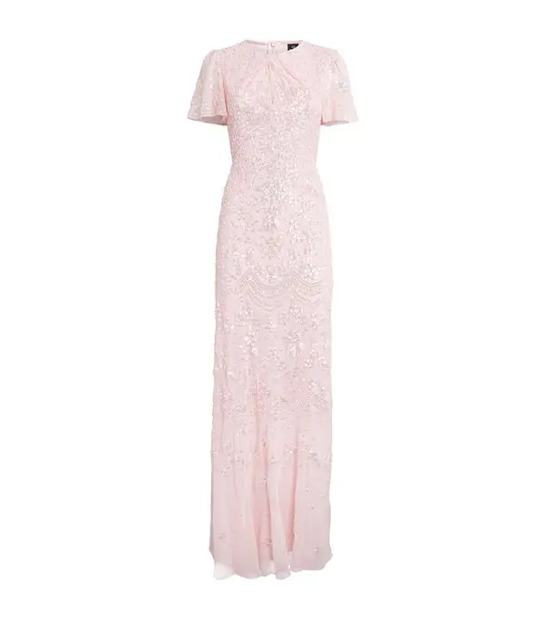 NEEDLE & THREAD Georgette Freya Gown - Pink