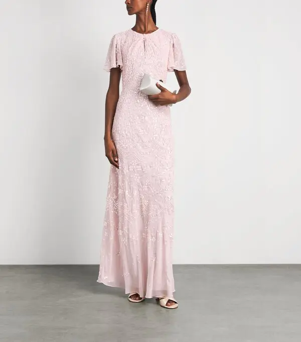 NEEDLE & THREAD Georgette Freya Gown - Pink