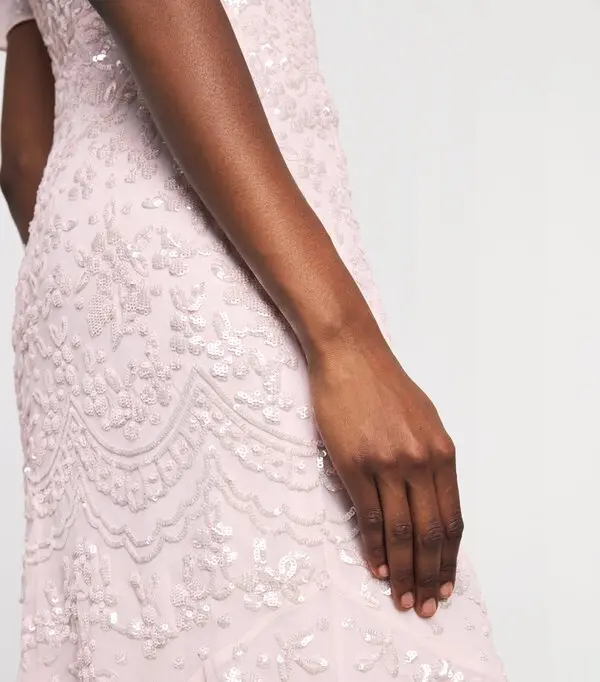 NEEDLE & THREAD Georgette Freya Gown - Pink