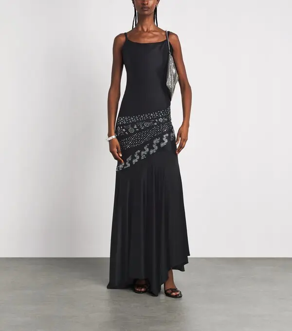 Rabanne Asymmetric-hem Embellished Gown