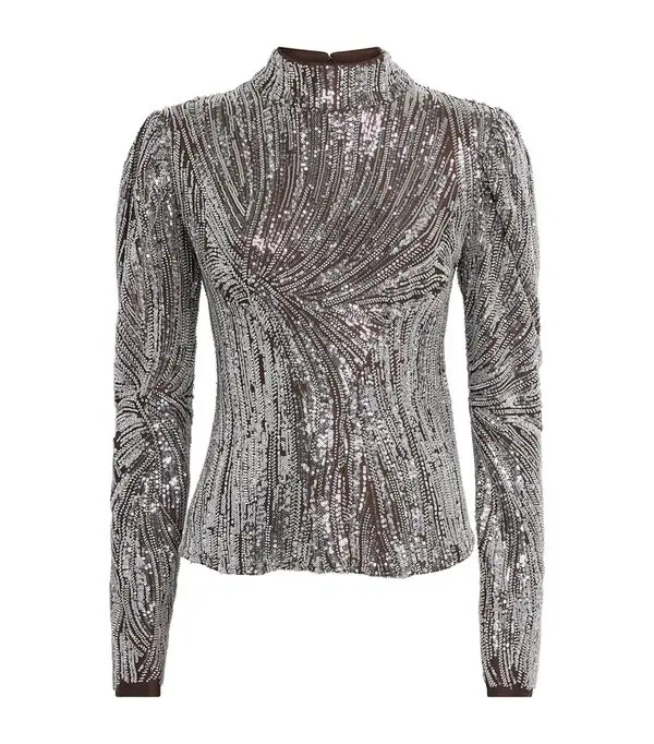 Rabanne Sequin-embellished High-neck Top