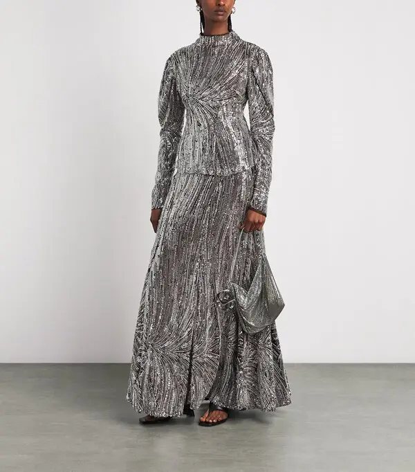Rabanne Sequin-embellished High-neck Top