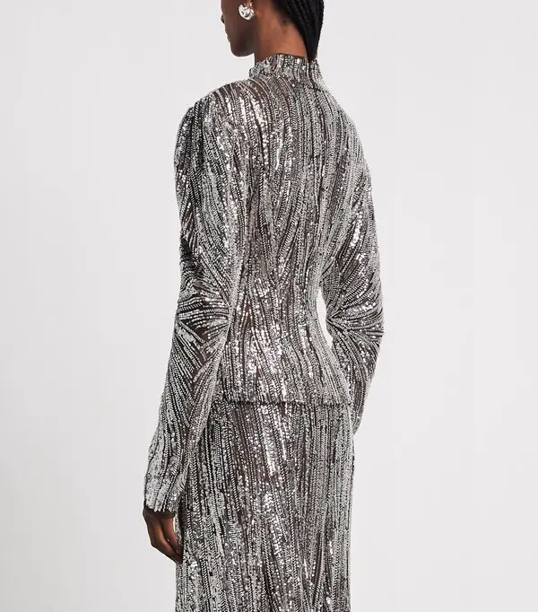 Rabanne Sequin-embellished High-neck Top
