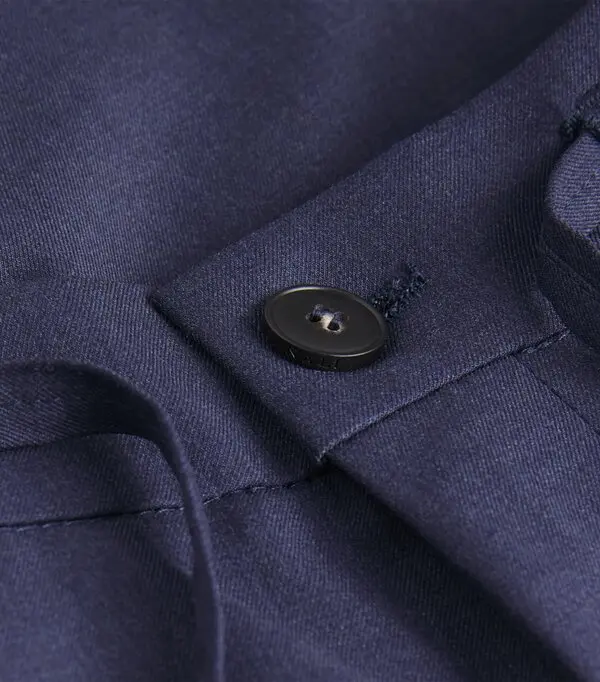 Canali Stretch-wool Drawstring Straight Trousers