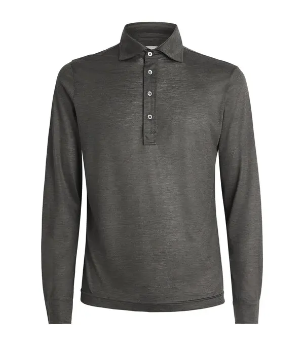 Marco Pescarolo Cashmere Long-sleeve Polo Shirt