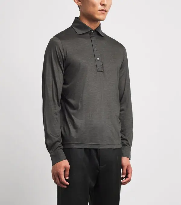Marco Pescarolo Cashmere Long-sleeve Polo Shirt