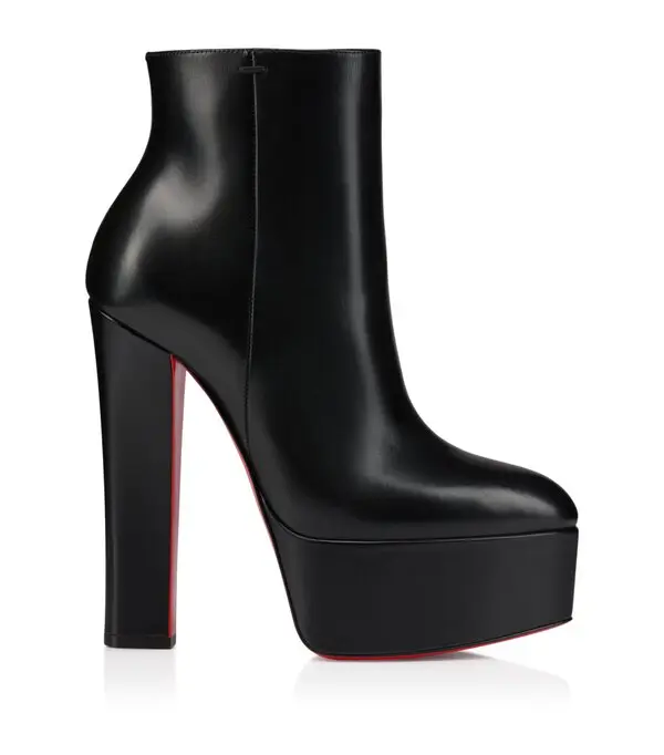 CHRISTIAN LOUBOUTIN Jenna Bootie 150 Leather Boots - Black