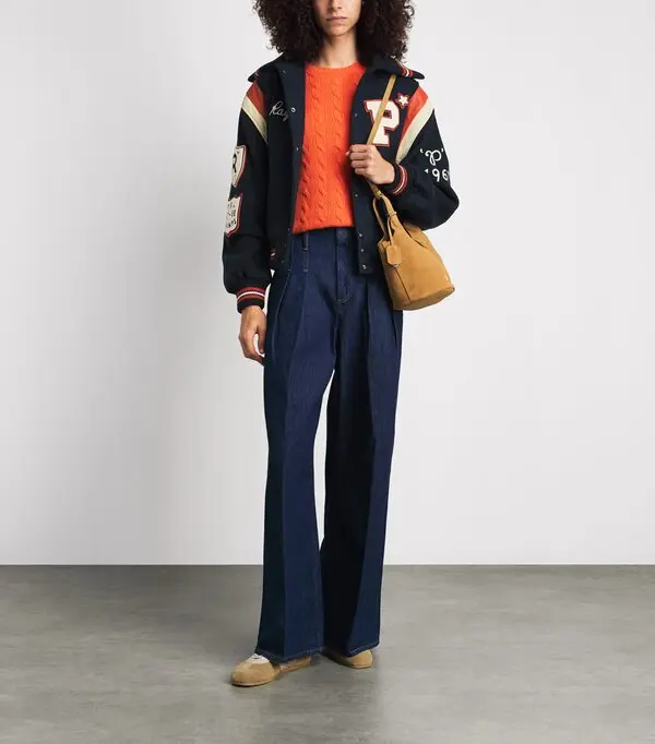 Polo Ralph Lauren Wool-blend Patchwork Bomber Jacket