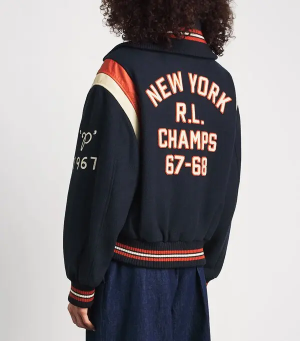 Polo Ralph Lauren Wool-blend Patchwork Bomber Jacket