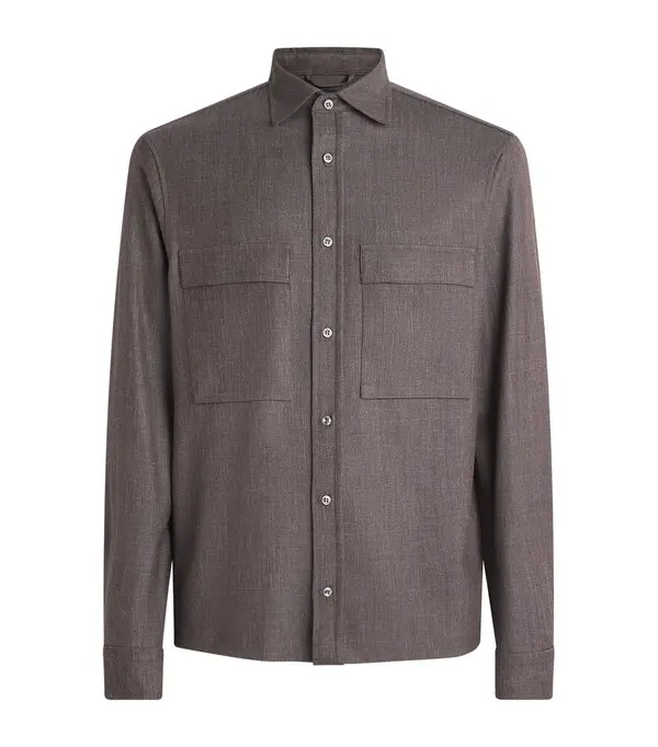 Paul & Shark Wool-silk-linen-blend Overshirt