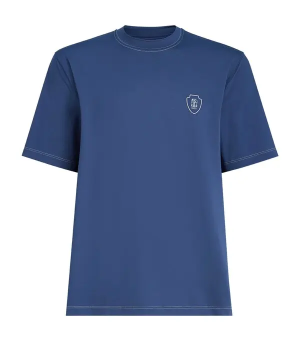 Brunello Cucinelli Comfort Nylon Logo T-shirt - Blue