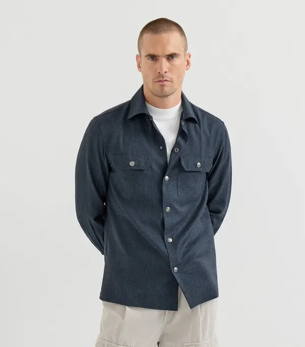 Brunello Cucinelli Virgin Wool Flannel Overshirt