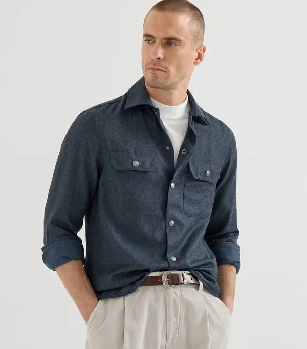 Brunello Cucinelli Virgin Wool Flannel Overshirt