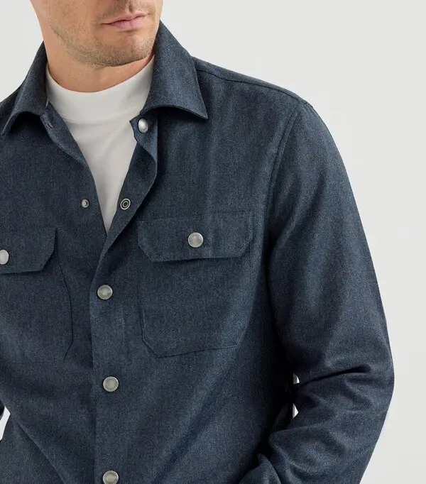 Brunello Cucinelli Virgin Wool Flannel Overshirt