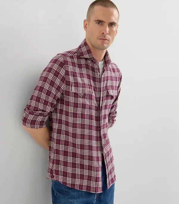 Brunello Cucinelli Flannel Check Western Shirt