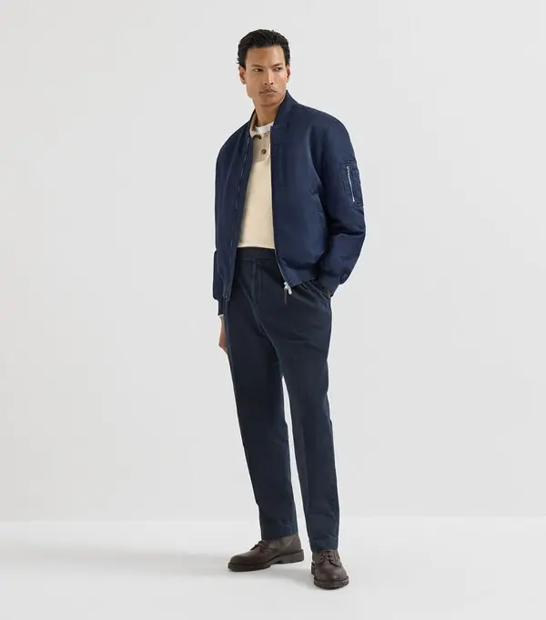 Brunello Cucinelli Cashmere Suede-collar Polo Sweater