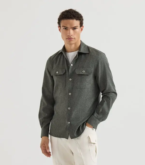 Brunello Cucinelli Virgin Wool Flannel Overshirt