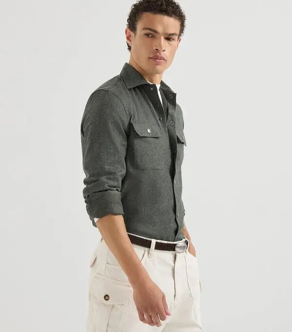 Brunello Cucinelli Virgin Wool Flannel Overshirt
