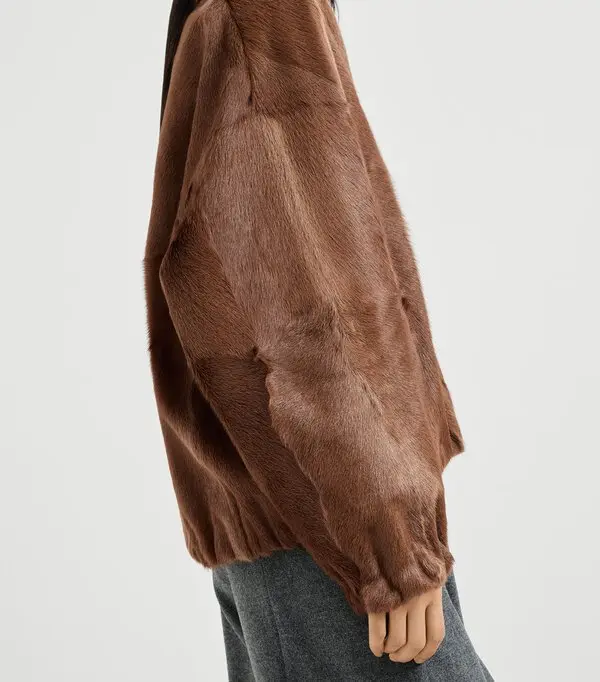 Brunello Cucinelli Cashmere Shearling Bomber Jacket