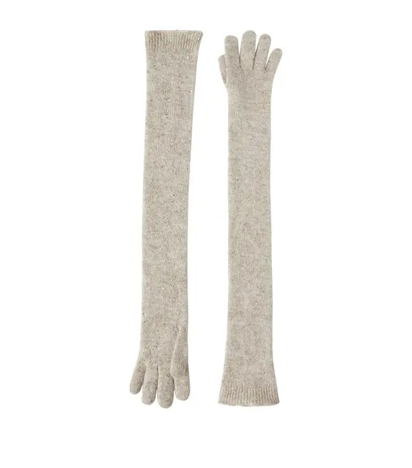 Brunello Cucinelli Embellished Gloves - White