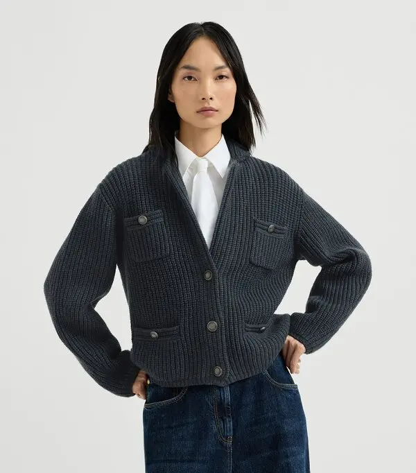 Brunello Cucinelli Cashmere Rib-knit Cardigan