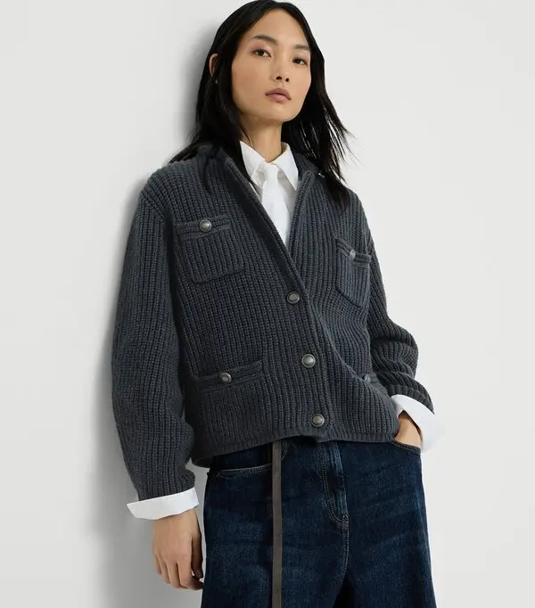 Brunello Cucinelli Cashmere Rib-knit Cardigan