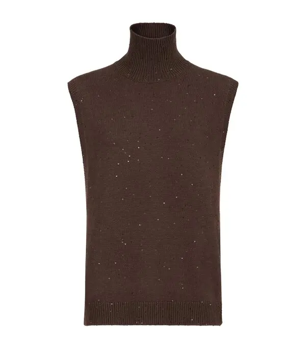 Brunello Cucinelli Cashmere-silk Embellished Sweater Vest