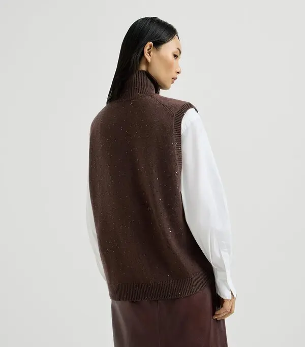 Brunello Cucinelli Cashmere-silk Embellished Sweater Vest