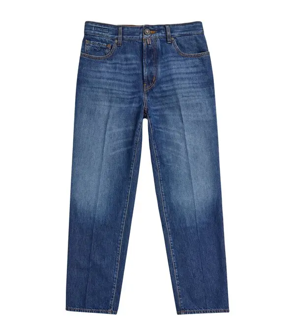 Jacob Cohen Suede-patch Alex Straight Jeans