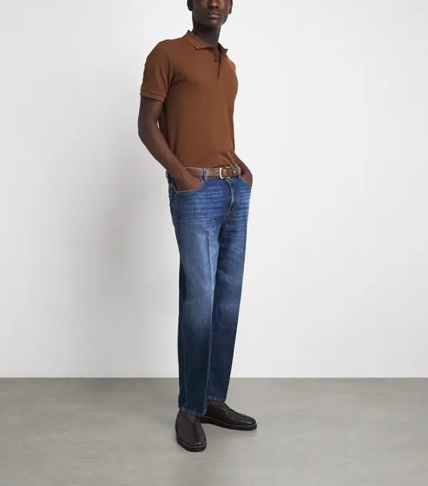 Jacob Cohen Suede-patch Alex Straight Jeans