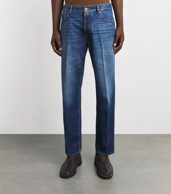 Jacob Cohen Suede-patch Alex Straight Jeans