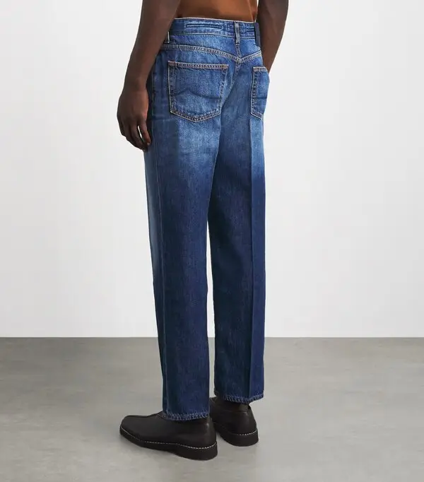 Jacob Cohen Suede-patch Alex Straight Jeans